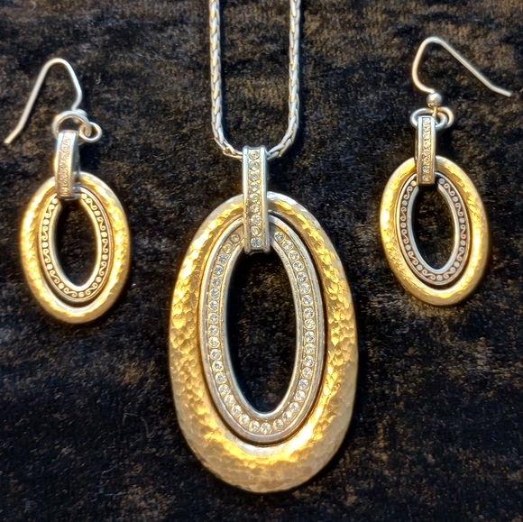 Brighton | Jewelry | Brighton Gold Silver Crystal Pendant Necklace ...